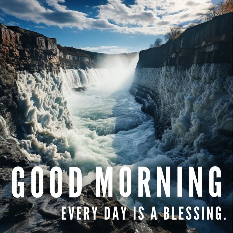 Good Morning Waterfall Images, Wishes, Greetings & GIFs